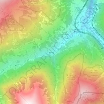 Carte topographique Vinaders, altitude, relief