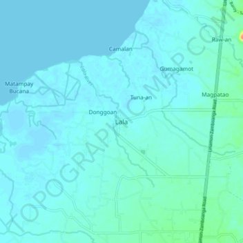 Carte topographique Lala, altitude, relief