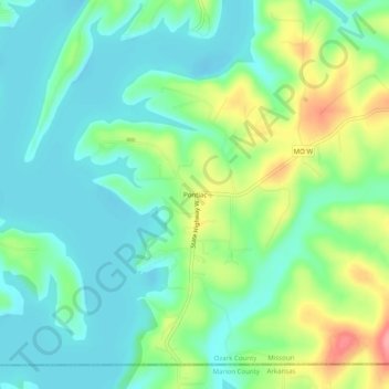 Carte topographique Pontiac, altitude, relief