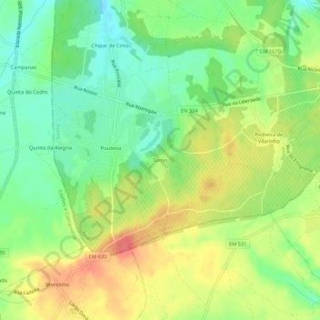 Carte topographique Torres, altitude, relief
