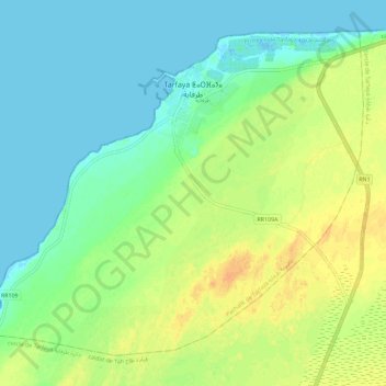 Carte topographique Tarfaya, altitude, relief