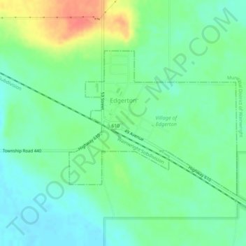 Carte topographique Village of Edgerton, altitude, relief