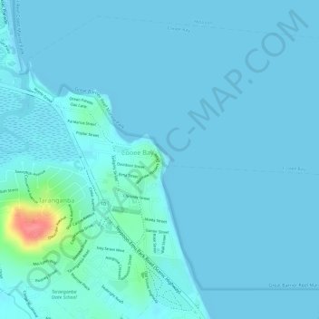 Carte topographique Wreck Point Lookout, altitude, relief
